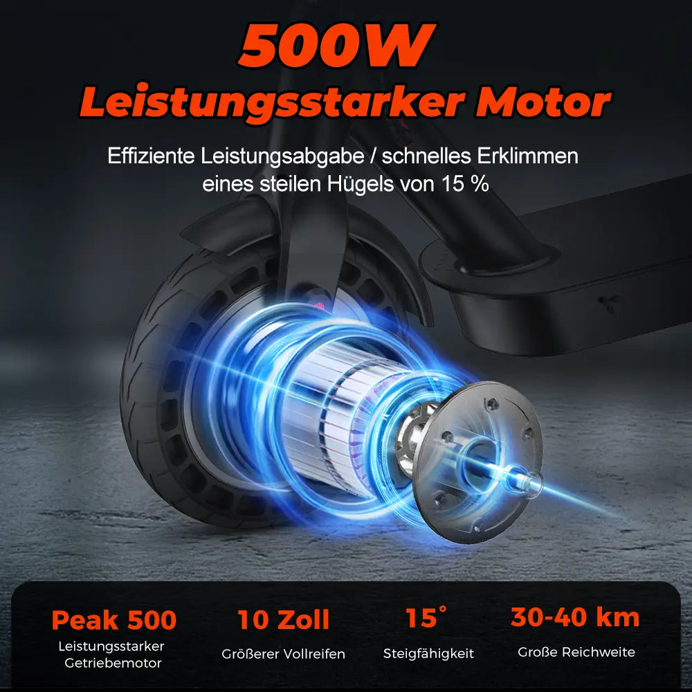 Finbike E9TMAX Electric Scooter with ABE 10" Tires 36V 10Ah Battery ...