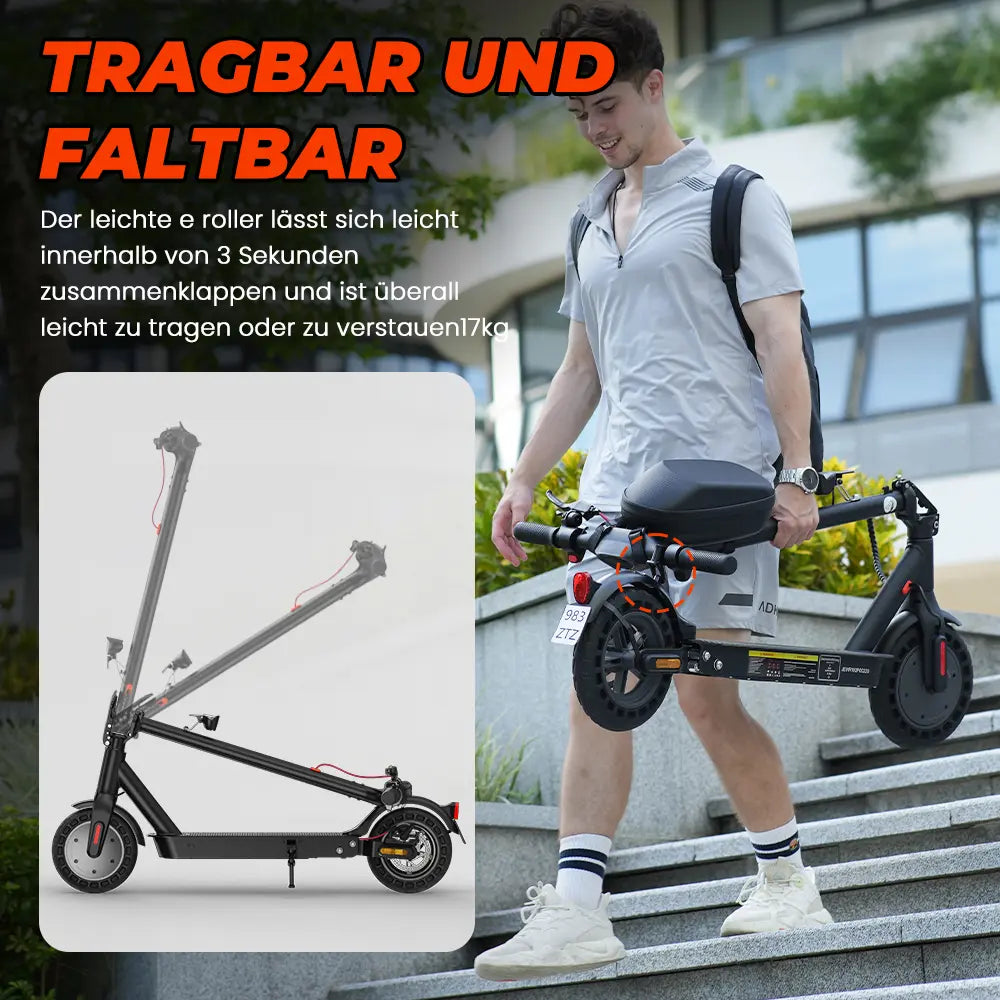 Finbike E9TMAX Electric Scooter with ABE 10" Tires 36V 10Ah Battery ...